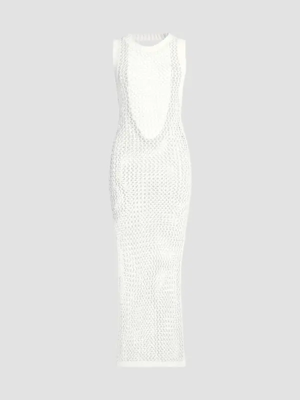 Beach Riot Holly Net Cover-up Midi-dress - White