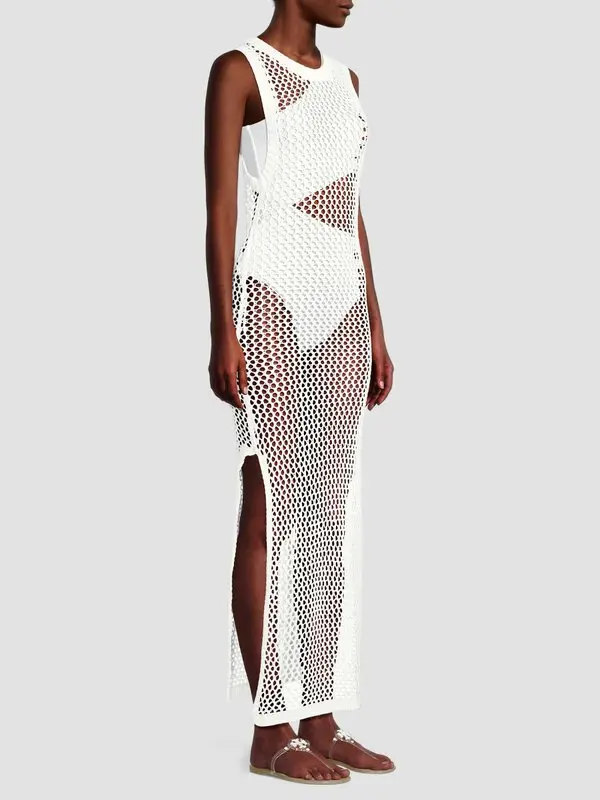 Beach Riot Holly Net Cover-up Midi-dress - White