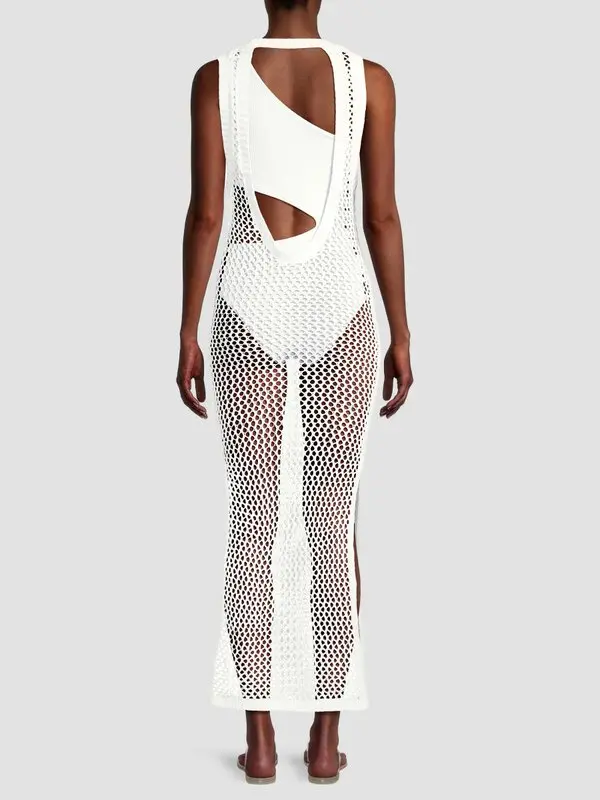 Beach Riot Holly Net Cover-up Midi-dress - White