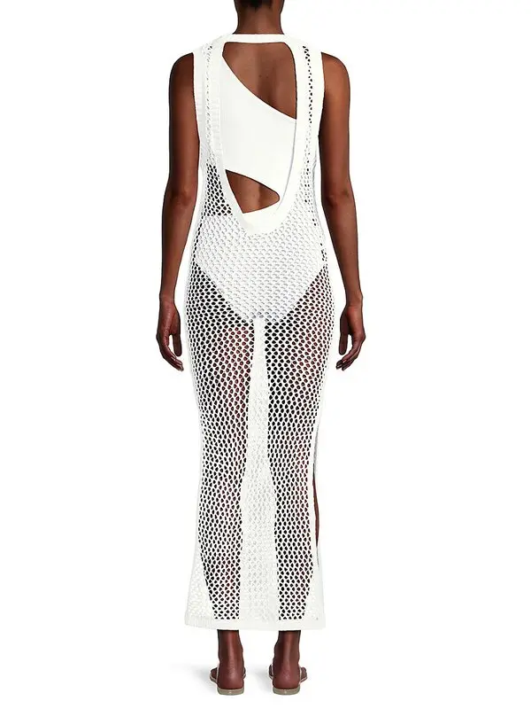 Beach Riot Holly Net Cover-up Midi-dress - White