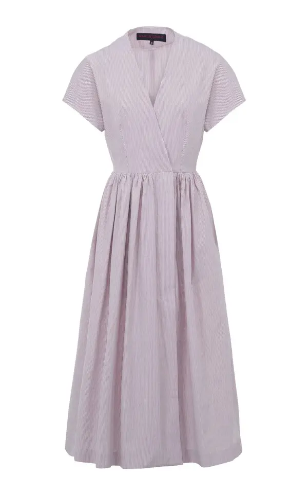 violet linen blend midi dress VENUS Linen Midi Dress | Purple