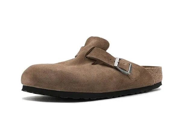 BIRKENSTOCK Boston Suede Clogs - Brown