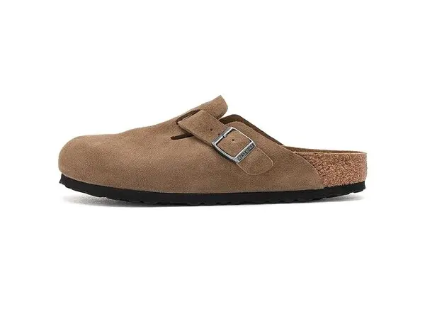 BIRKENSTOCK Boston Suede Clogs - Brown