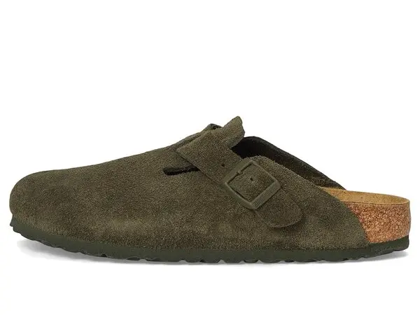 BIRKENSTOCK Boston Suede Clog Shoes - Green