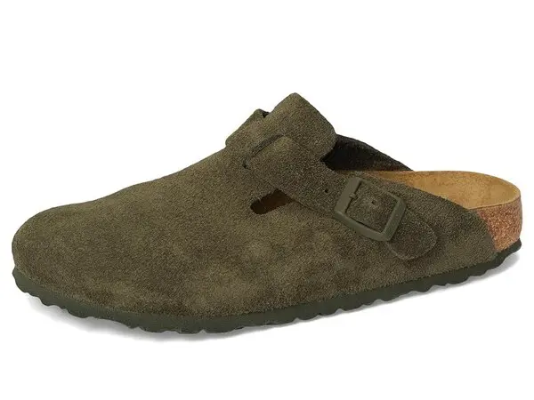 BIRKENSTOCK Boston Suede Clog Shoes - Green