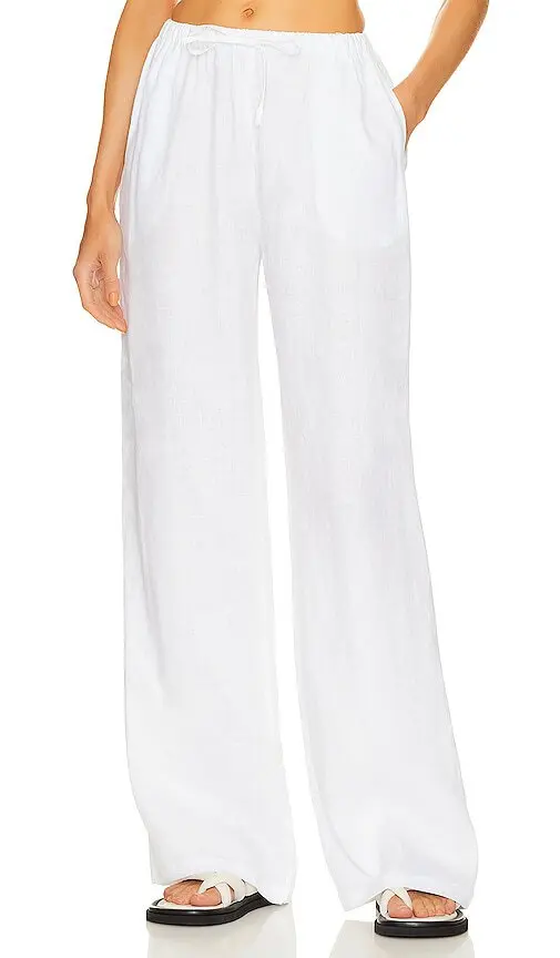 AEXAE Linen Drawstring Trouser - White