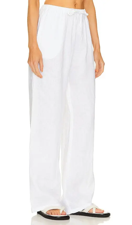 AEXAE Linen Drawstring Trouser - White