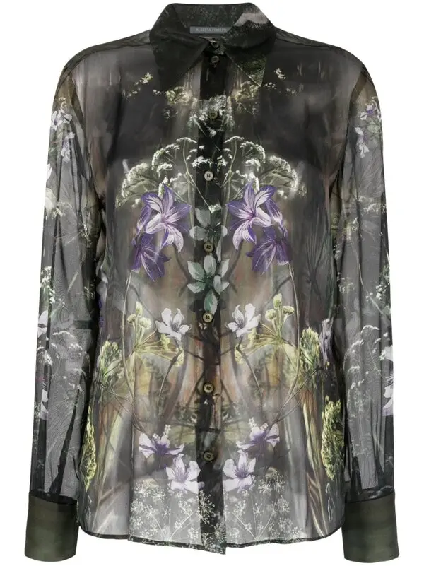 Alberta Ferretti Floral-print Silk Shirt