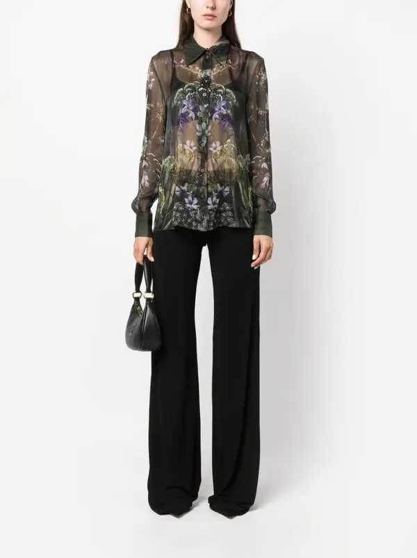 Alberta Ferretti Floral-print Silk Shirt