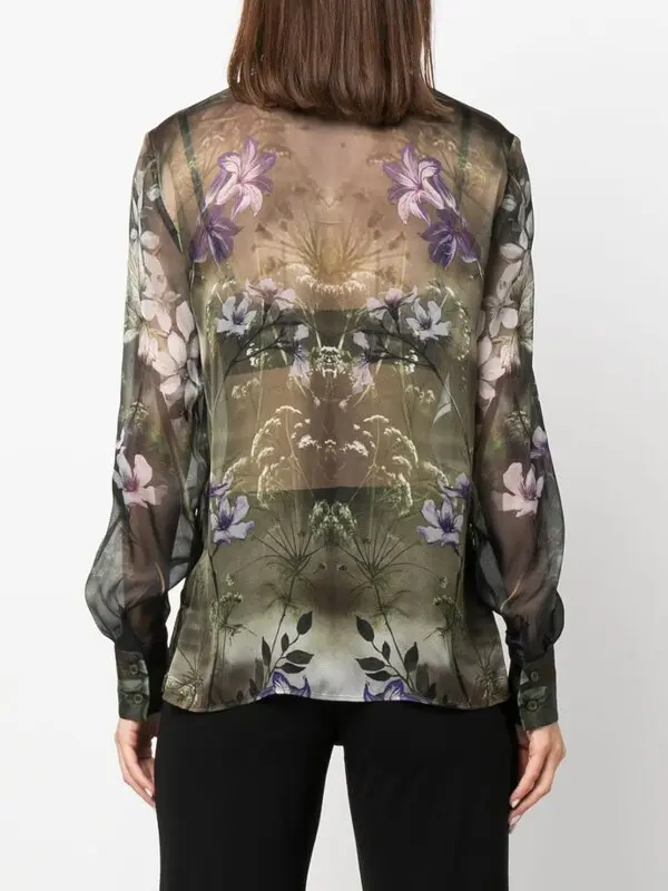 Alberta Ferretti Floral-print Silk Shirt