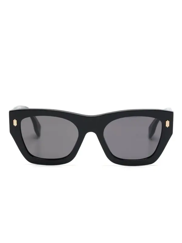 Fendi Logo-arm Square-frame Sunglasses - Black