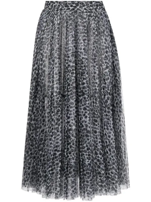 Philosophy Di Lorenzo Serafini Animal Print Pleated Midi Skirt