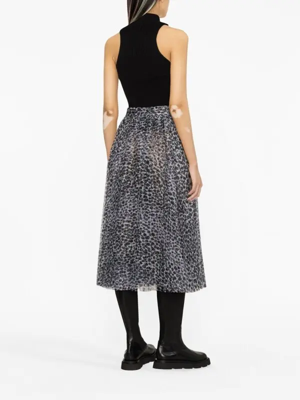 Philosophy Di Lorenzo Serafini Animal Print Pleated Midi Skirt