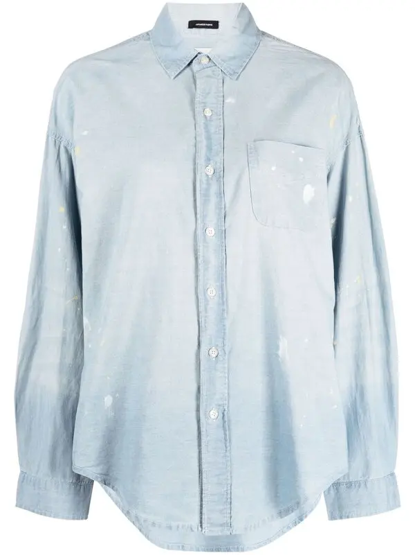 R13 Paint-splatter Chambray Shirt