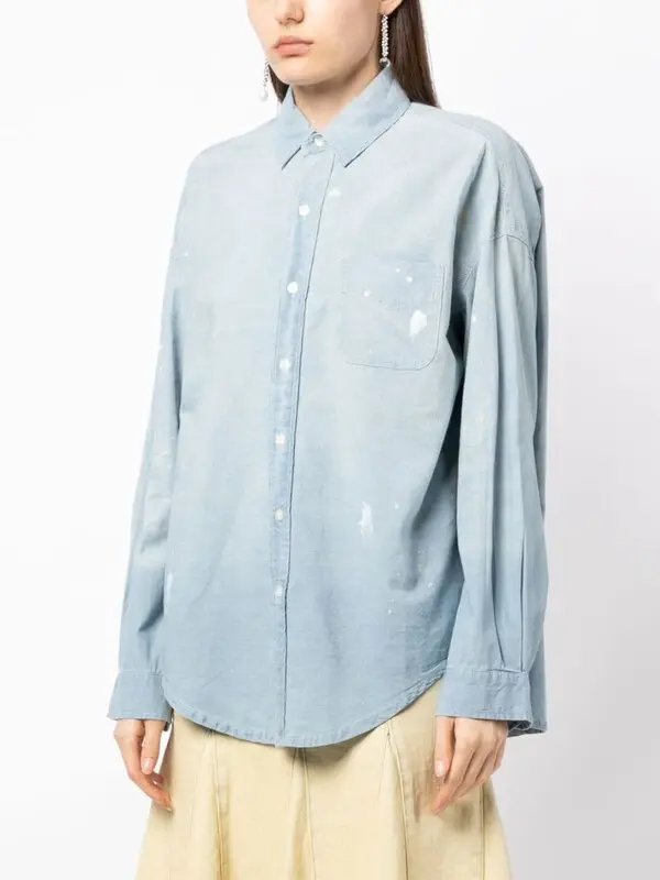 R13 Paint-splatter Chambray Shirt