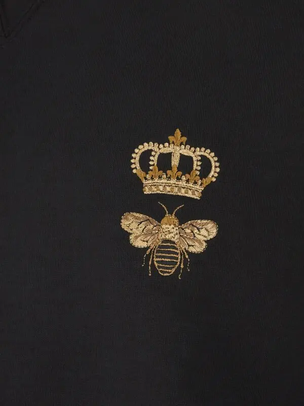 Dolce & Gabbana Embroidered Jersey Sweatshirt - Black