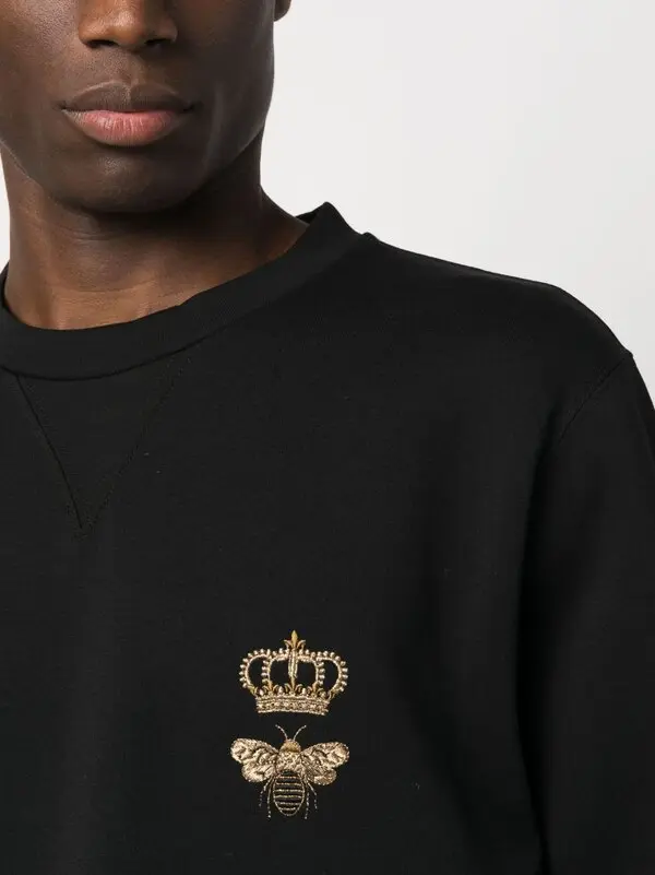 Dolce & Gabbana Embroidered Jersey Sweatshirt - Black