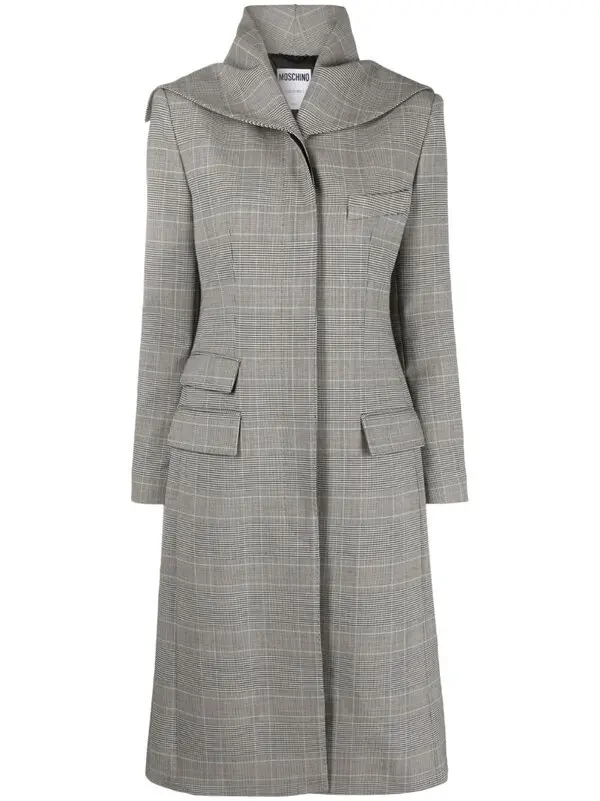 Moschino Plaid-check Print Coat