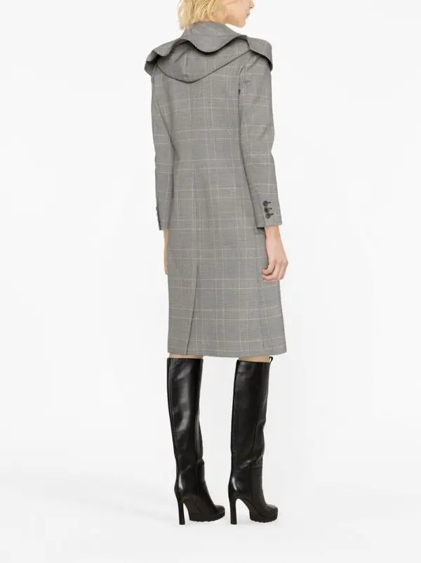 Moschino Plaid-check Print Coat
