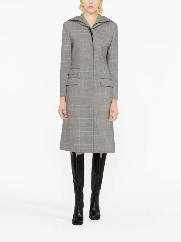 Moschino Plaid-check Print Coat