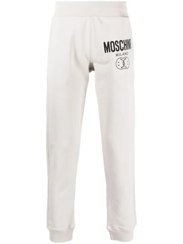 Moschino Smiley-print Logo Track Trousers - Grey