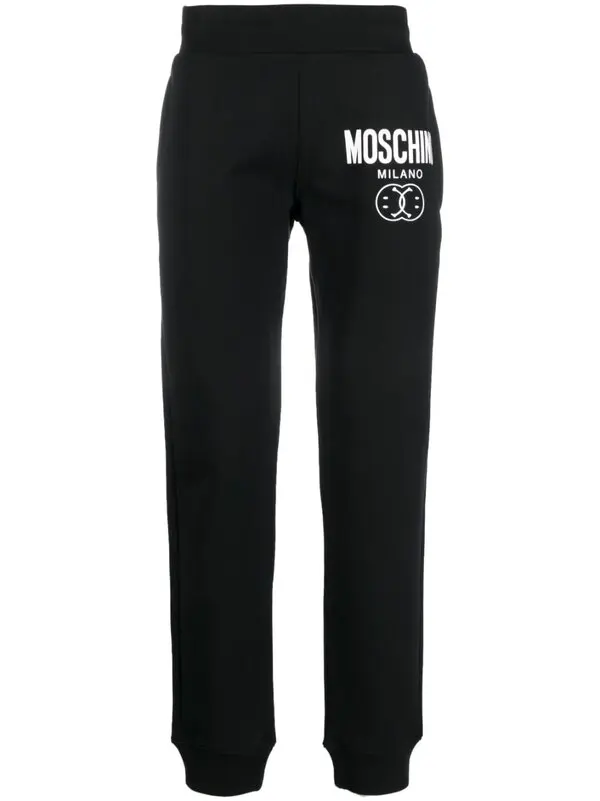 Moschino Logo-print Cotton Track Trousers - Black