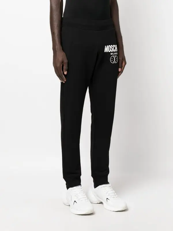Moschino Logo-print Cotton Track Trousers - Black
