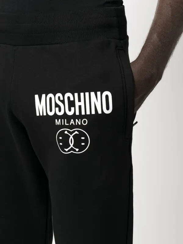 Moschino Logo-print Cotton Track Trousers - Black