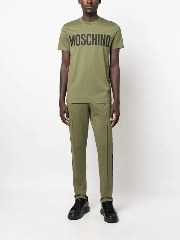 Moschino Logo-print Cotton Track Trousers - Green