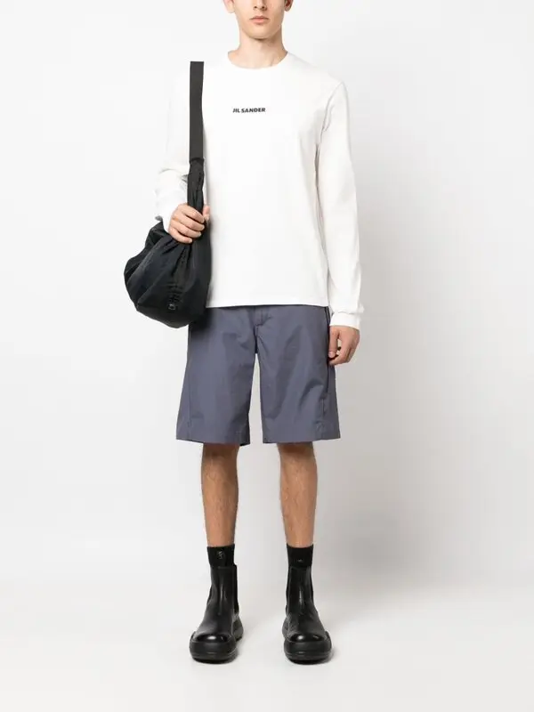 JIL SANDER Logo-print Long-sleeves Cotton T-shirt