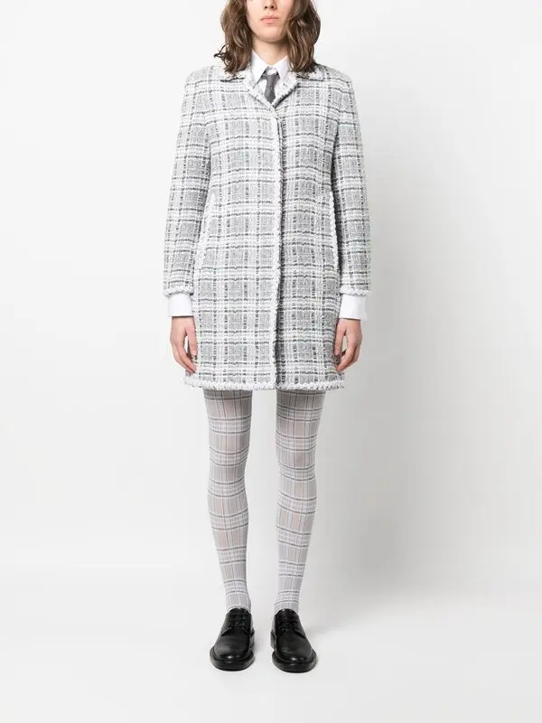 Thom Browne Crochet-appliqué Tweed Coat