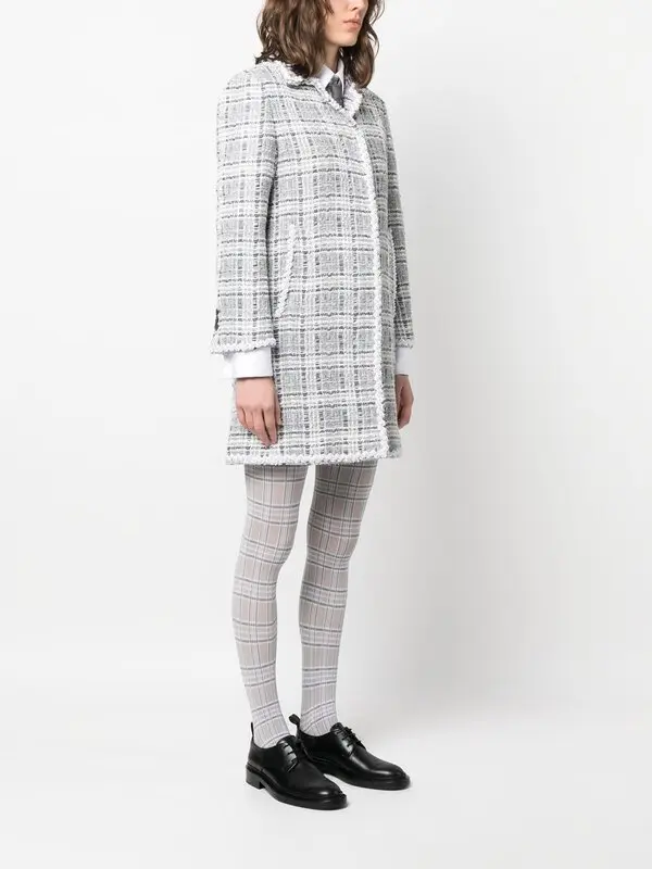 Thom Browne Crochet-appliqué Tweed Coat