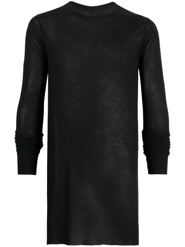 Rick Owens Long-sleeved Marl-knit T-shirt - Black