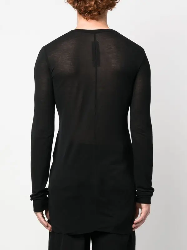 Rick Owens Long-sleeved Marl-knit T-shirt - Black