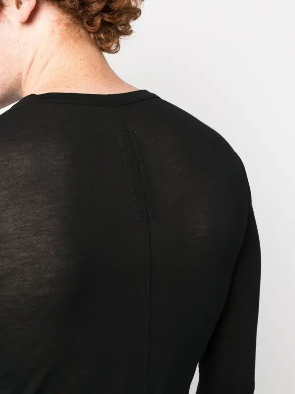 Rick Owens Long-sleeved Marl-knit T-shirt - Black