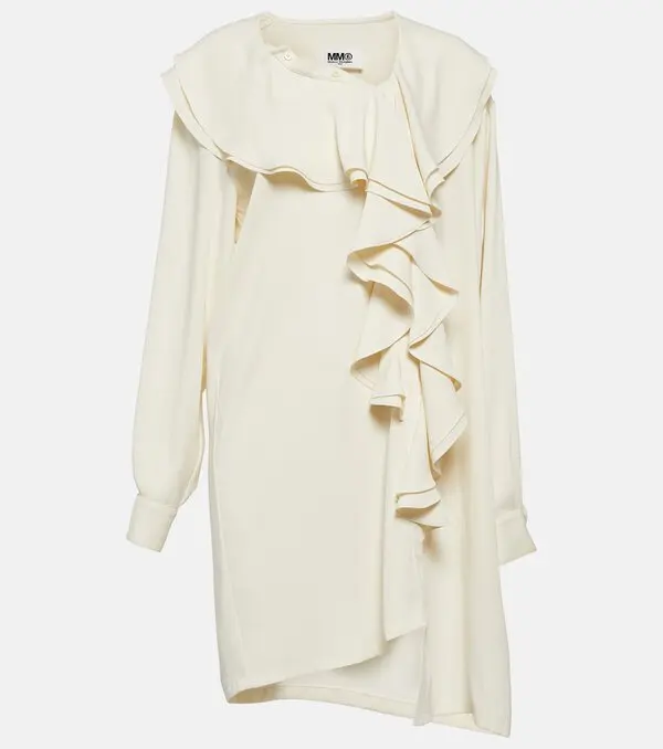 MAISON MARGIELA Ruffle-trimmed Minidress - Neutrals