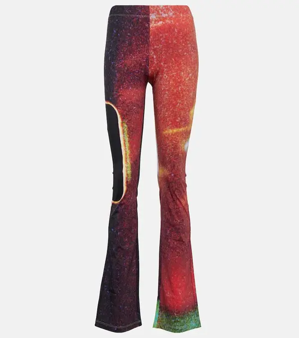 MAISON MARGIELA Printed Flared Leggings - Multicoloured
