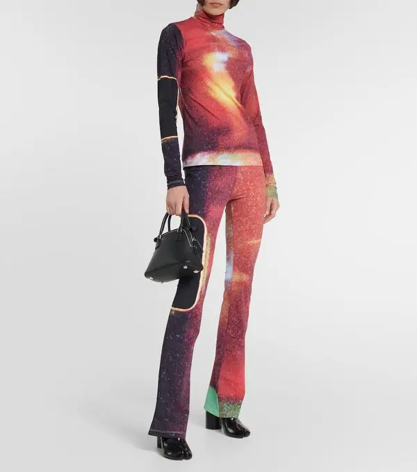 MAISON MARGIELA Printed Flared Leggings - Multicoloured