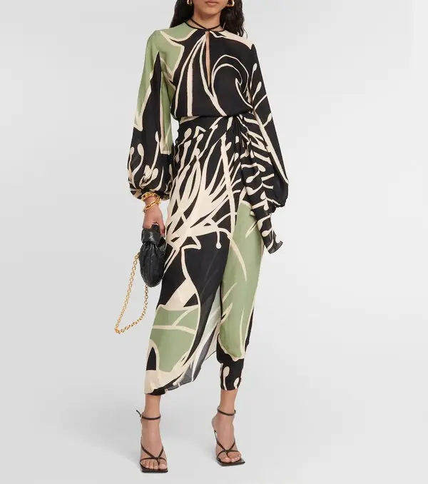 Johanna Ortiz Printed Silk Georgette Blouse