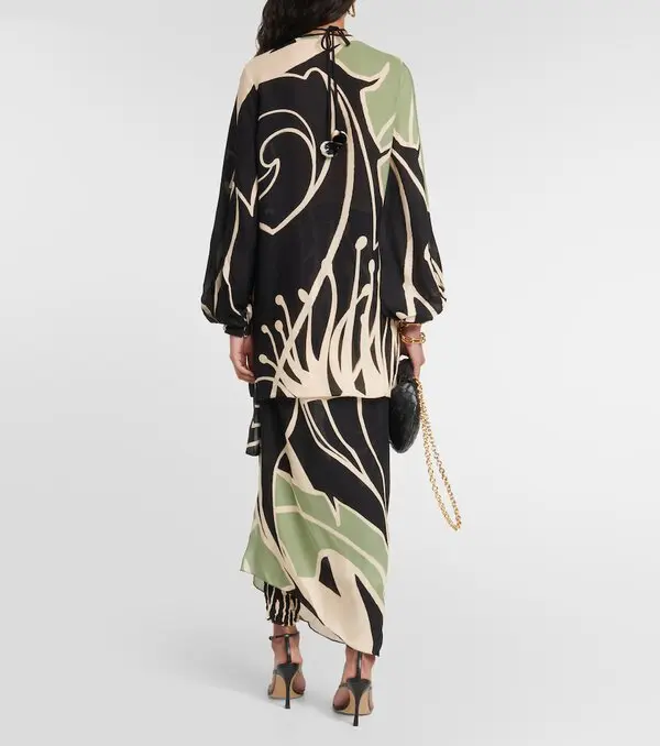 Johanna Ortiz Printed Silk Georgette Blouse