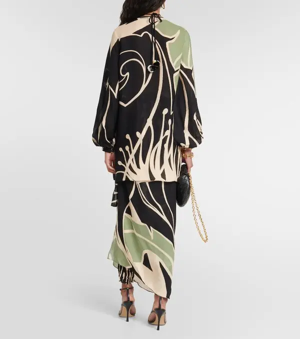 Johanna Ortiz Printed Silk Georgette Blouse