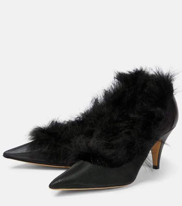 Khaite River Shearling-trimmed Pumps