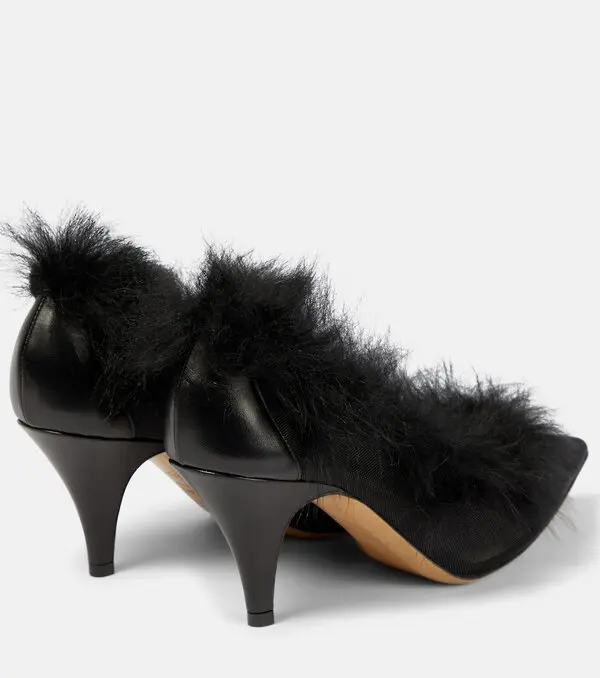 Khaite River Shearling-trimmed Pumps