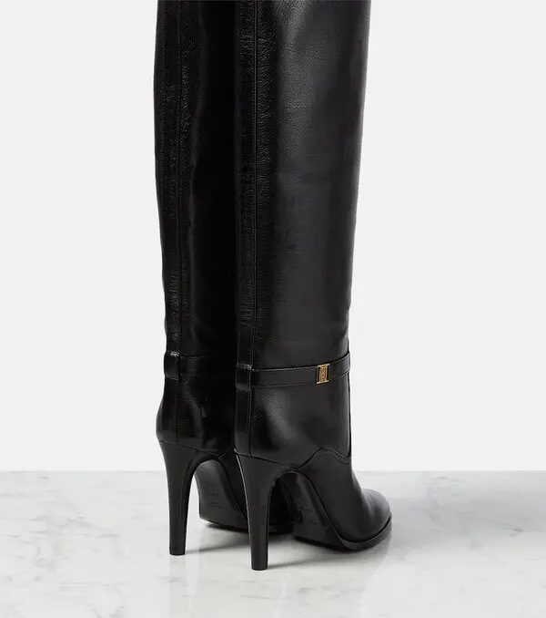 Saint Laurent Diane 105 Leather Knee-high Boots - Black
