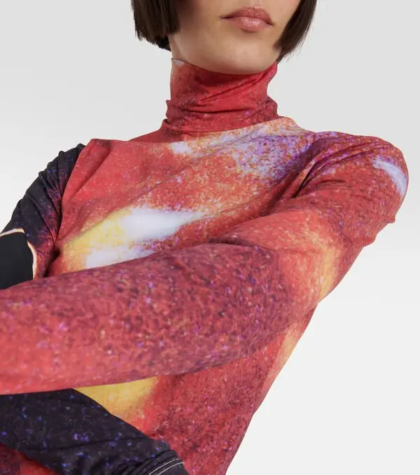 MAISON MARGIELA Printed Turtleneck Top