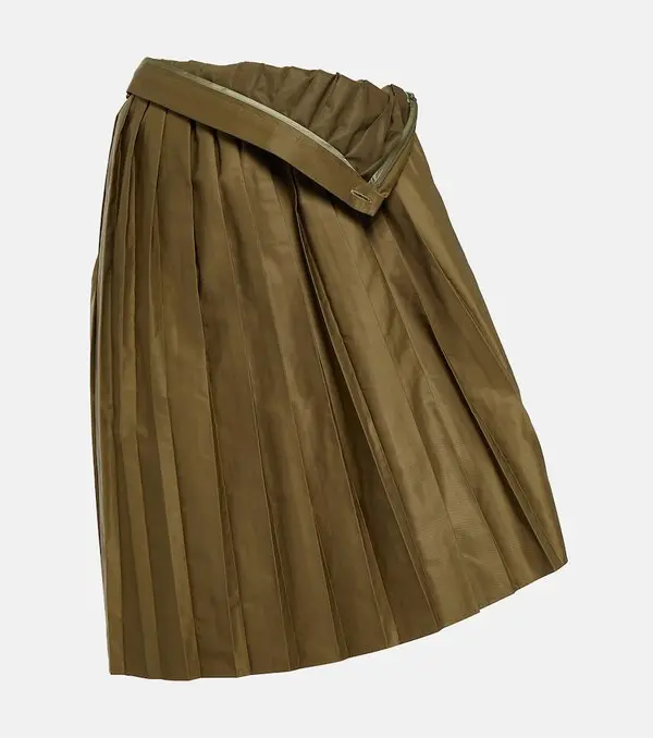 MAISON MARGIELA Pleated Asymmetric Midi Skirt - Multicoloured