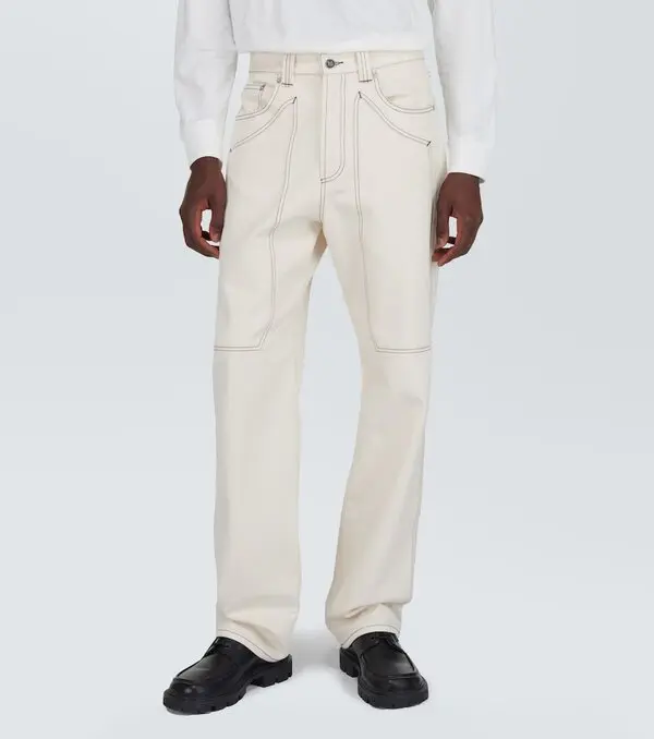 WINNIE N.Y.C Paneled Straight Cotton Pants