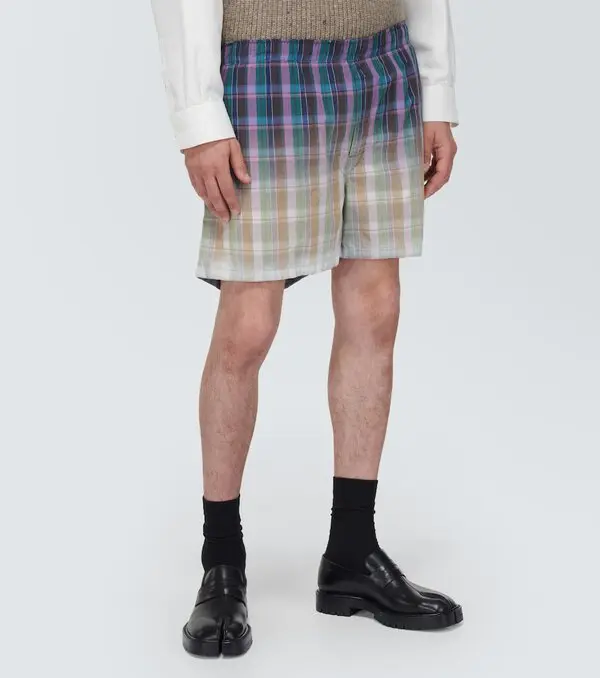 MAISON MARGIELA Checked Cotton Shorts