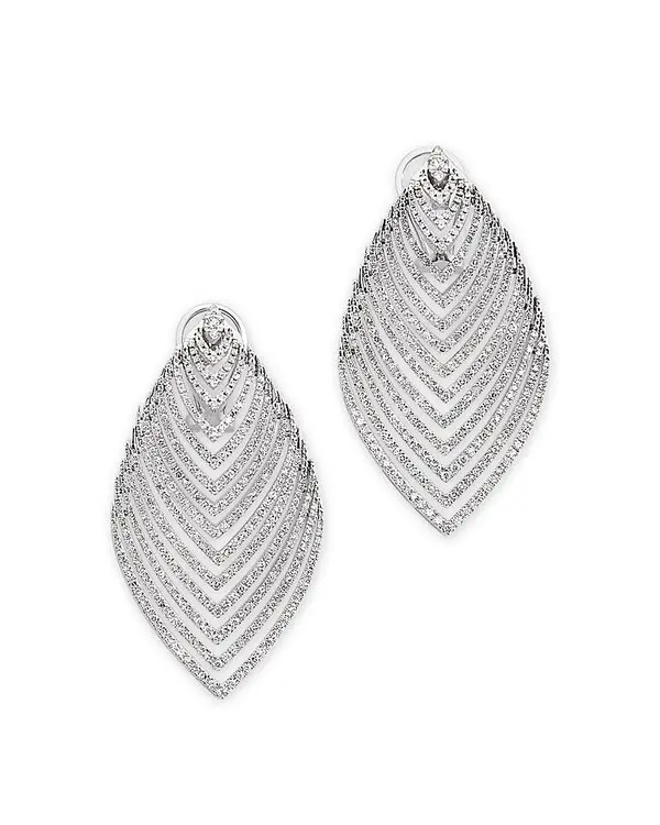Bloomingdale'S Diamond Multirow Statement Drop Earrings - White
