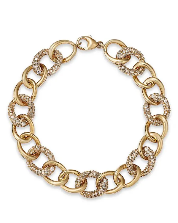 Bloomingdale'S Diamond Pave Link Bracelet - Gold